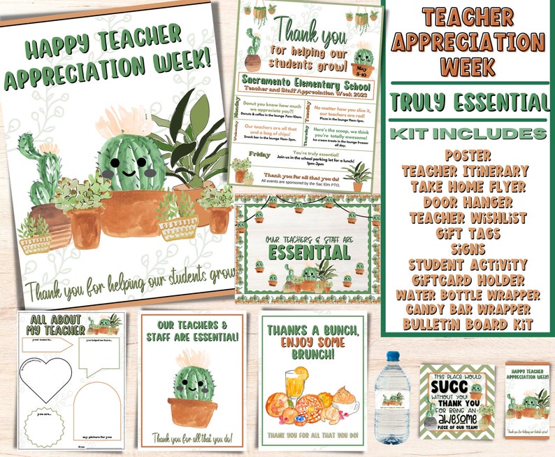 Plant Theme Help Me Grow Teacher Appreciation Week Printable Editable ...