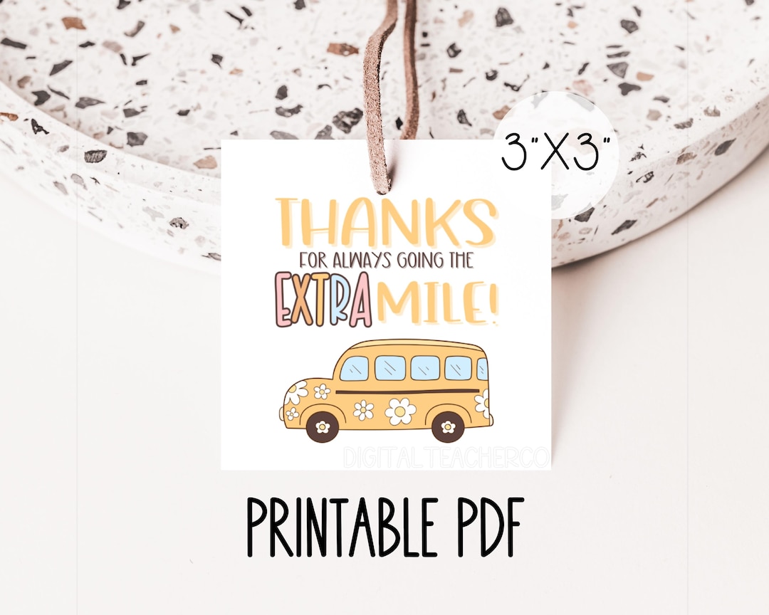 Thank You BUS DRIVER Safety Week Easy DIY for Bus Driver Printable Tags ...