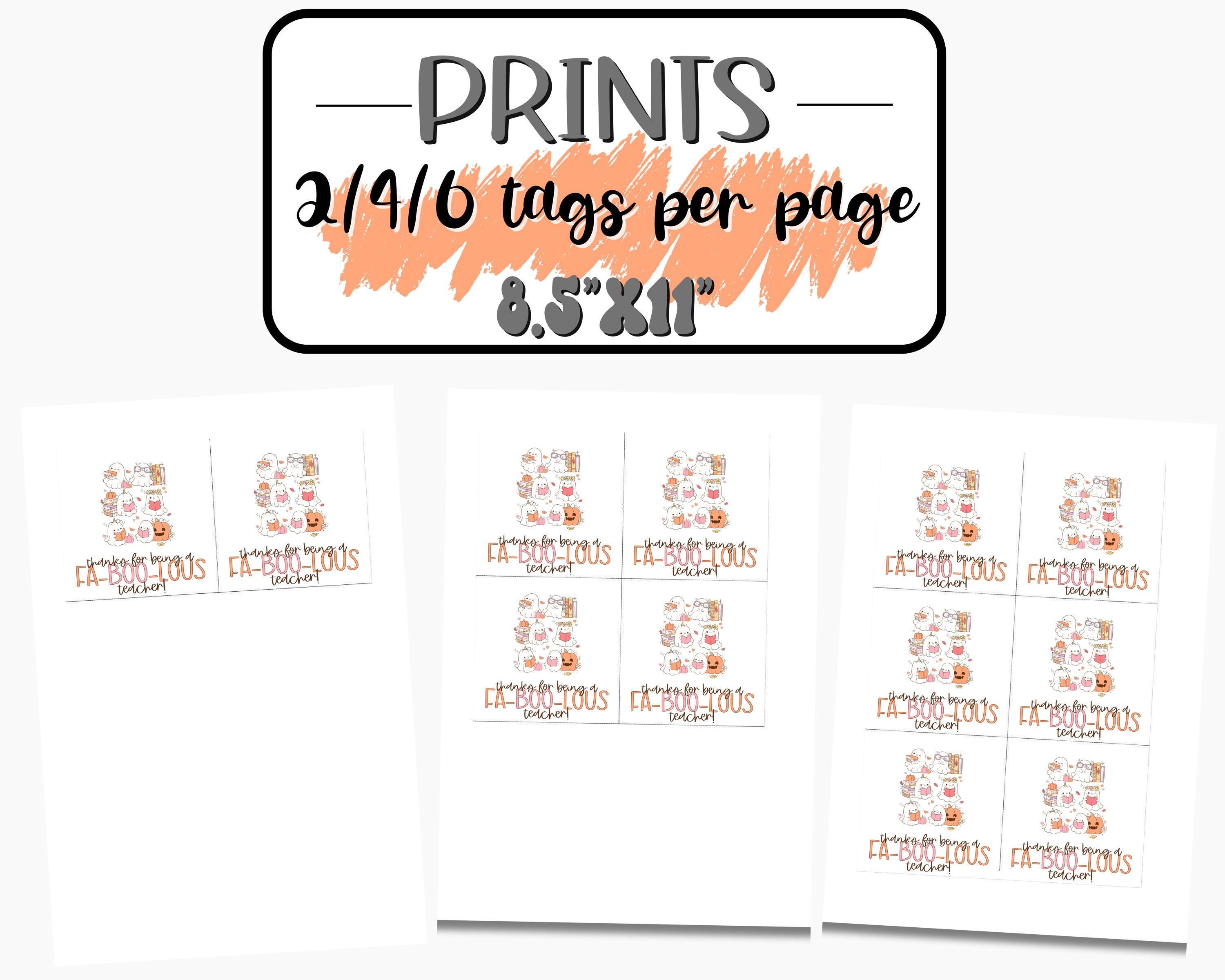Printable Boo TREAT Teacher Gift Tag | Halloween Classroom Favor ...