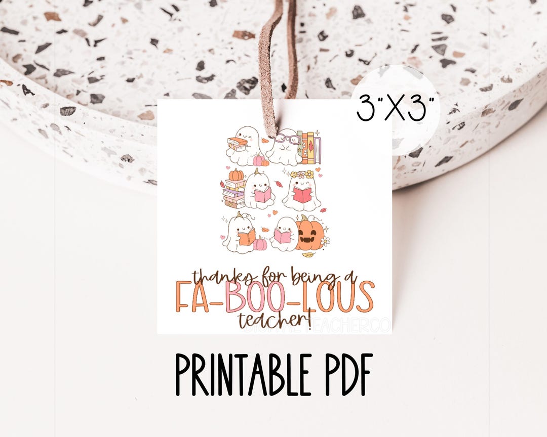 Printable Boo TREAT Teacher Gift Tag | Halloween Classroom Favor ...
