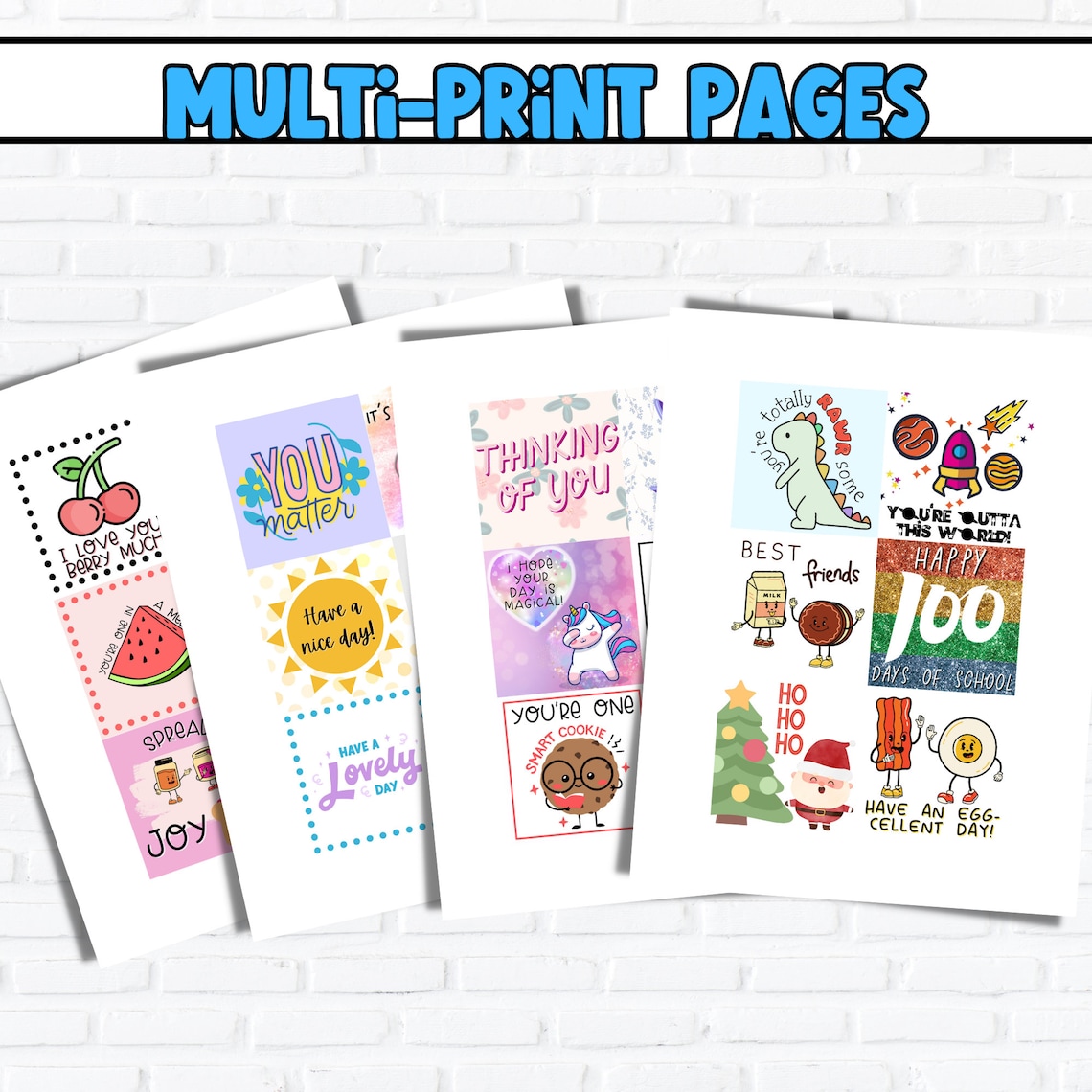 Printable Lunchbox Notes for Kids | Affirmation Card for School | Cute ...