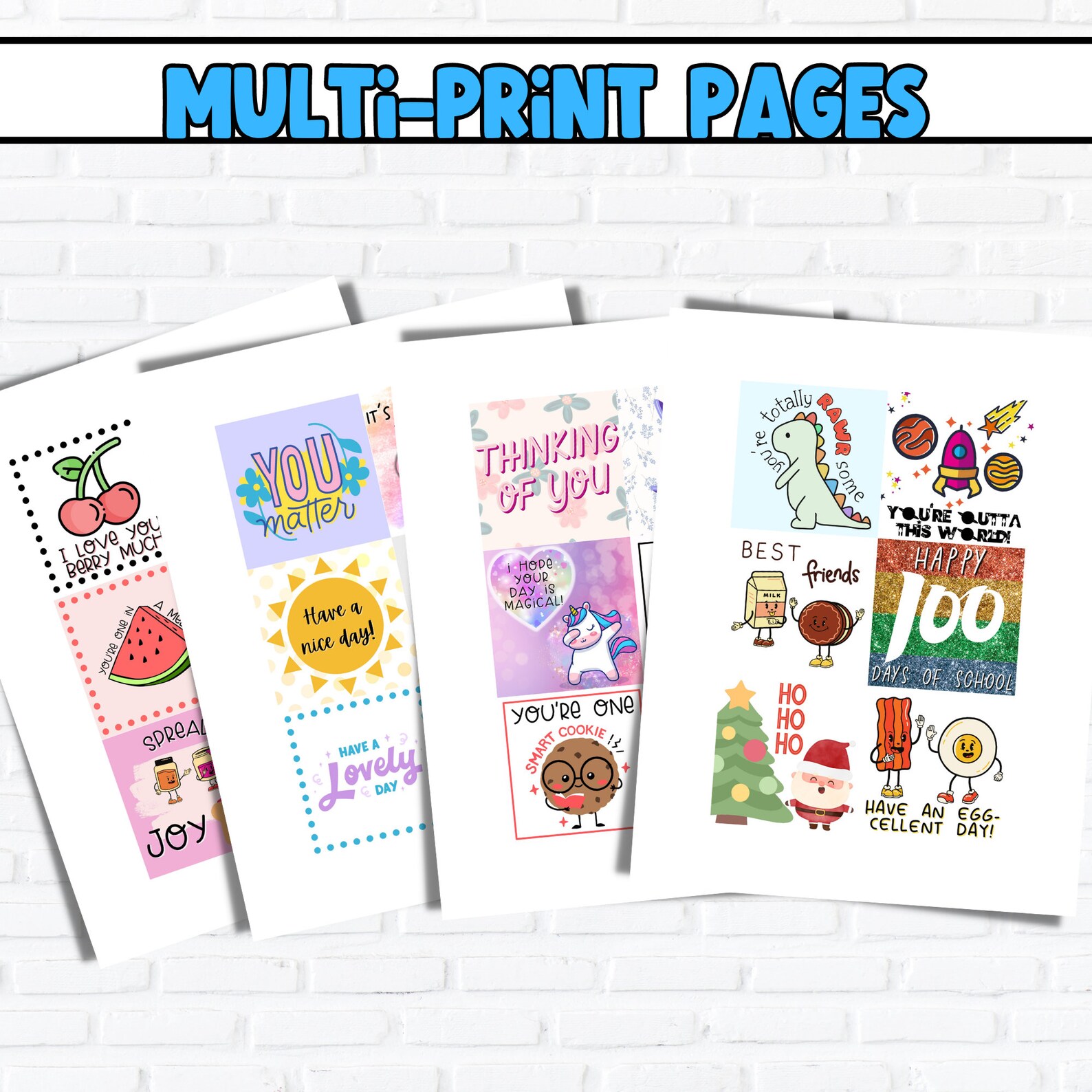 Printable Lunchbox Notes for Kids | Affirmation Card for School | Cute ...