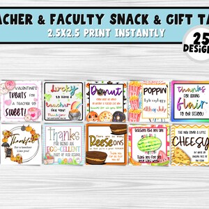 Teacher & School Staff Appreciation Printable Gift Tags | DIY School ...