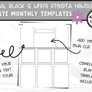 Yearly PTO/PTA Newsletter EDITABLE Template for School. Parent Teacher ...