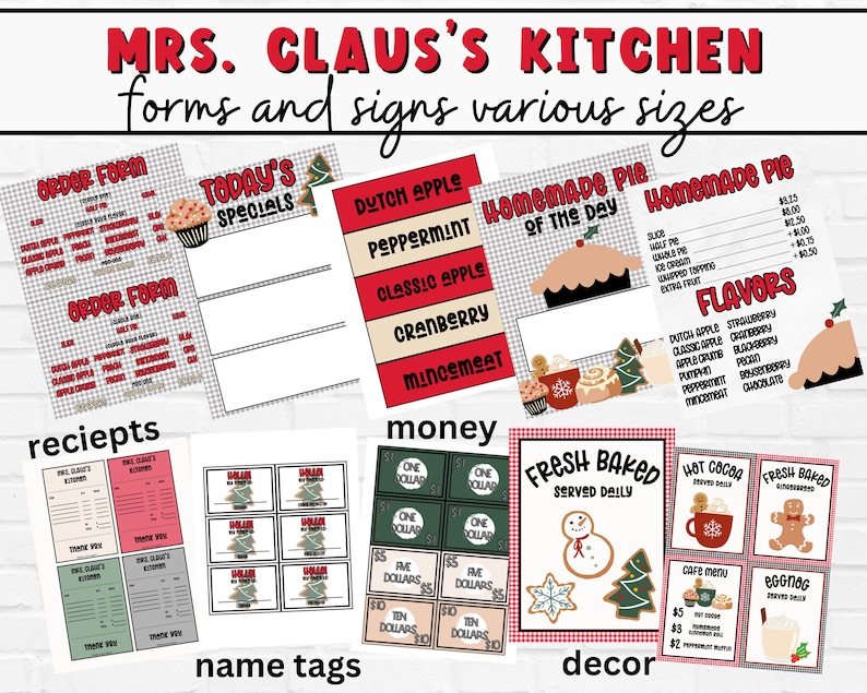 Pretend Play Mrs. Claus's Kitchen Kit for Preschool | Dramatic Play ...