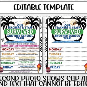 Survivor and Tropical Theme Teacher Appreciation Week Kit | Teacher ...