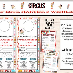 Circus Teacher Appreciation Week Printable Editable Themed Bundle | DIY ...