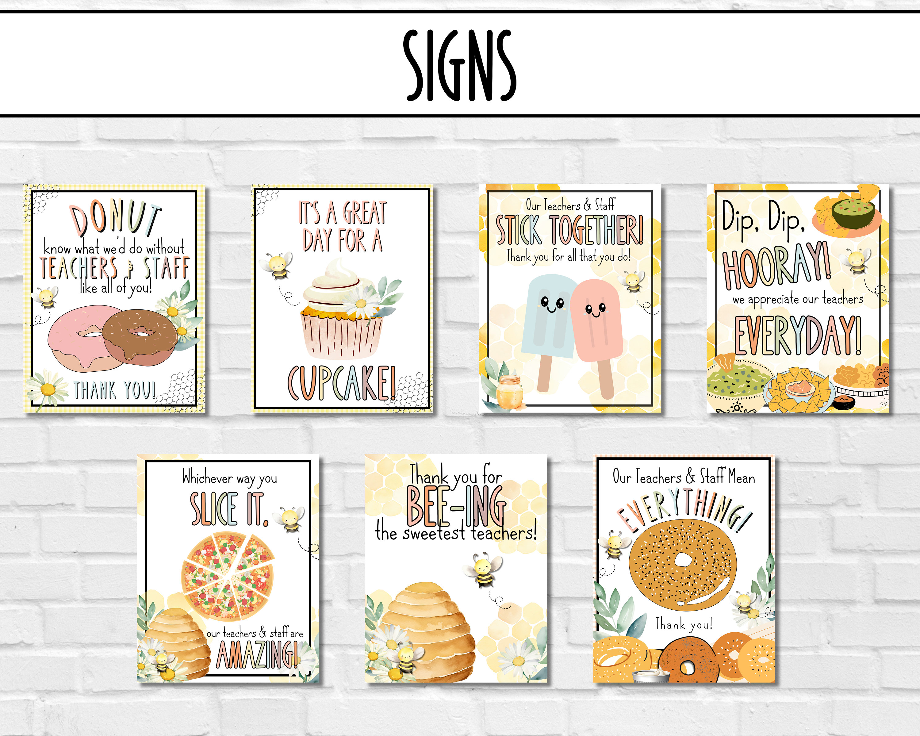 Honey Bee Theme Teacher Appreciation Week Itinerary & Printable Bundle ...