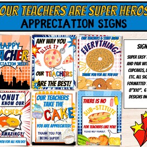 Teacher Appreciation Week Printable Editable Super Hero Comic Bundle ...