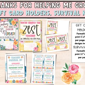 Teacher Appreciation Week Printable Editable Floral Grow Bloom Bundle ...