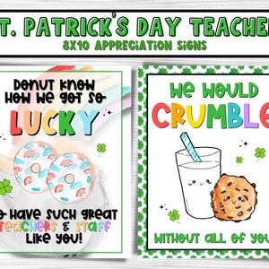 St. Patrick's Day Teacher Appreciation Sign Bundle | Thank a Teacher ...