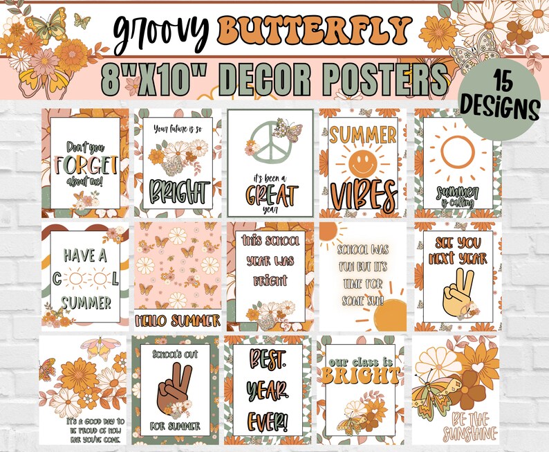 Groovy Butterfly End of School Year Kit Teacher Kit Preschool Diploma ...