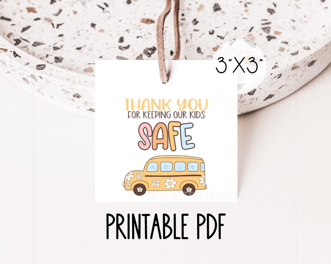 Thank You BUS DRIVER Safety Week | Easy DIY for Bus Driver | Printable ...