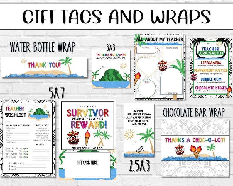 Survivor and Tropical Theme Teacher Appreciation Week Kit | Teacher ...