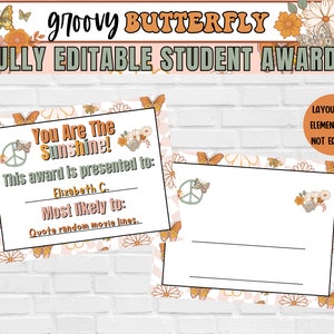 Groovy Butterfly End of School Year Kit Teacher Kit Preschool Diploma ...