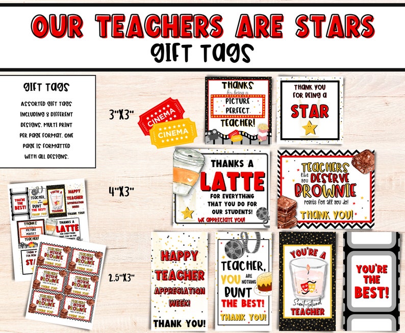 Movie Star Theme Teacher Appreciation Week Printable Editable Bundle ...
