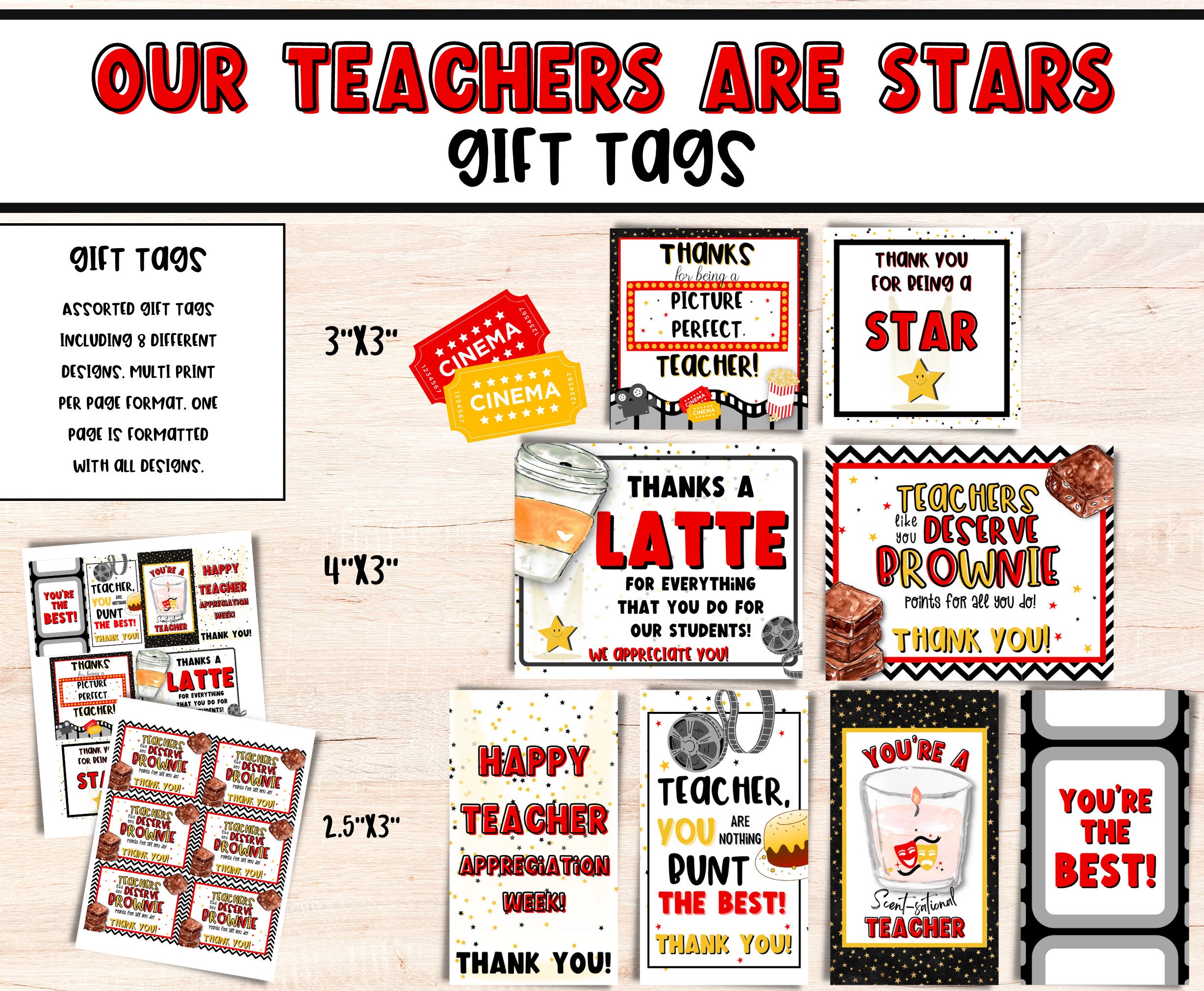 Movie Star Theme Teacher Appreciation Week Printable Editable Bundle ...