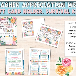 Teacher Appreciation Week Printable Editable Floral Grow Bloom Mini ...