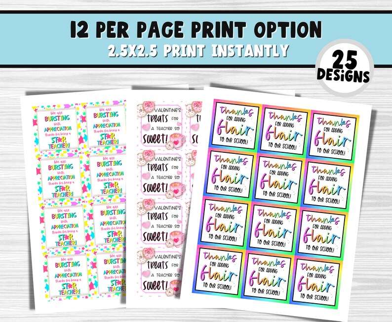 Teacher & School Staff Appreciation Printable Gift Tags | DIY School ...