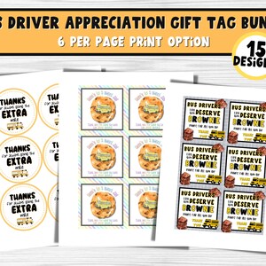BUS DRIVER Safety Week | Appreciation Gift Tag Bundle | Coffee, Snack ...