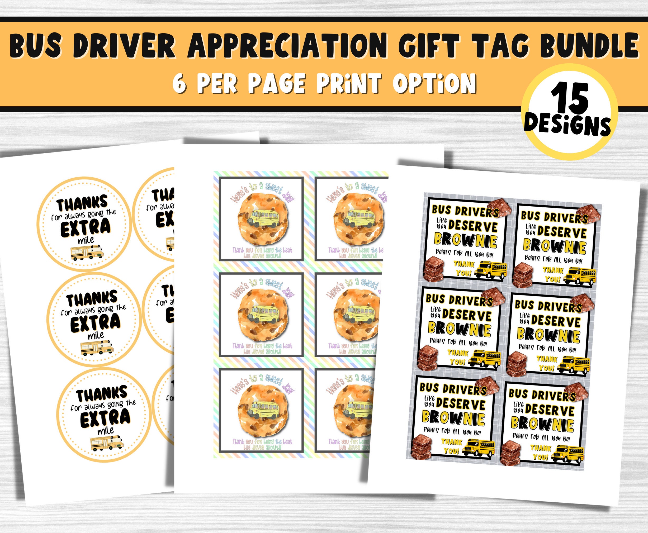 BUS DRIVER Safety Week Appreciation Gift Tag Bundle Coffee, Snack ...