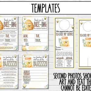 Honey Bee Theme Teacher Appreciation Week Itinerary & Printable Bundle ...