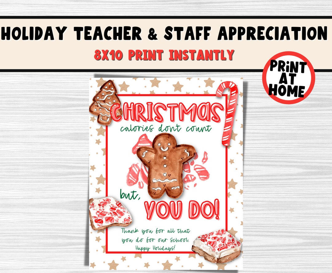 CHRISTMAS & HOLIDAY Teacher and School Staff Appreciation Sign | Thank ...