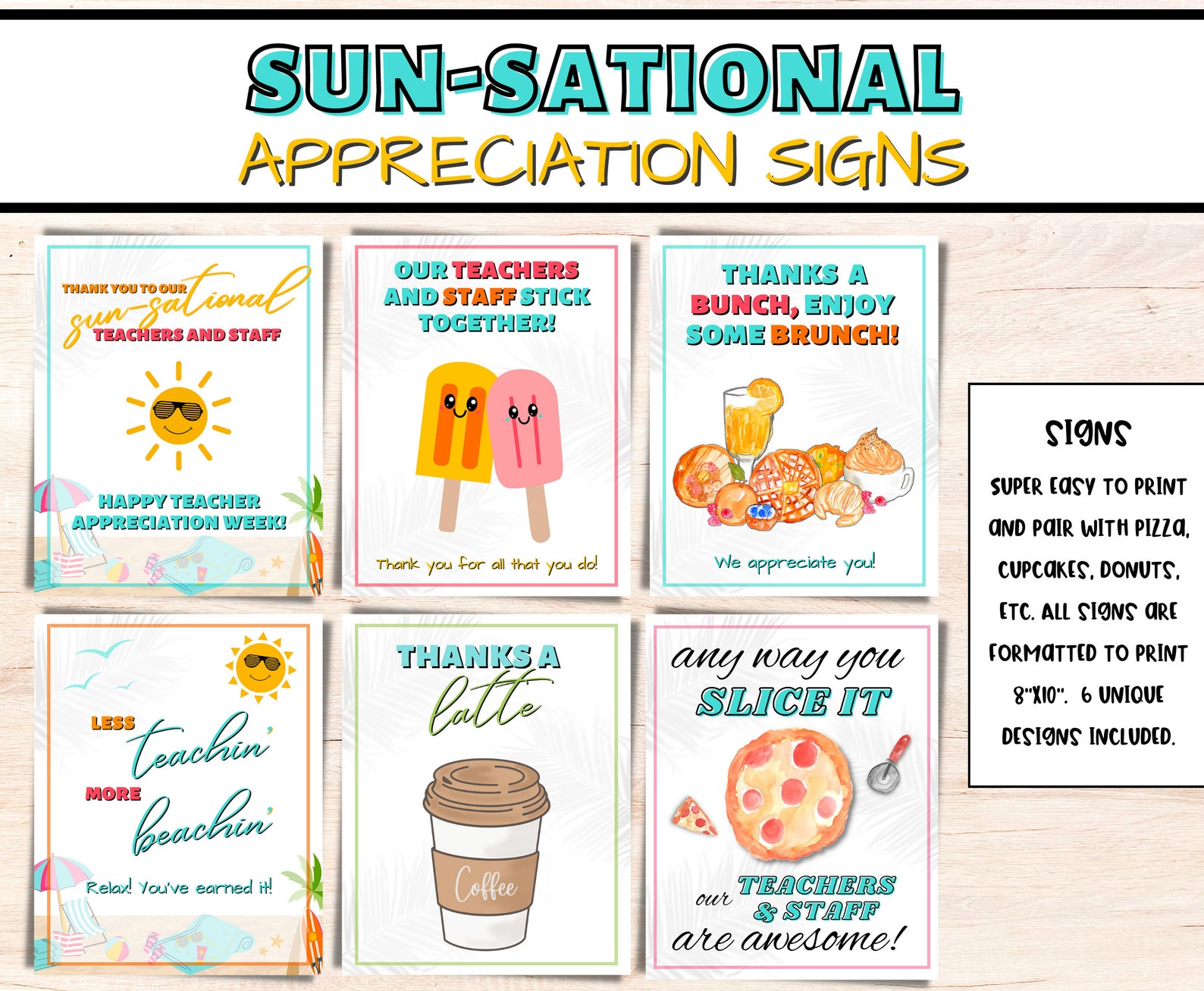 Editable Sun-sational Teacher Appreciation Week Printable Bundle ...