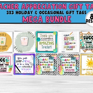 School STAFF & TEACHER Appreciation Gift Tag Bundle Printable Tags for ...