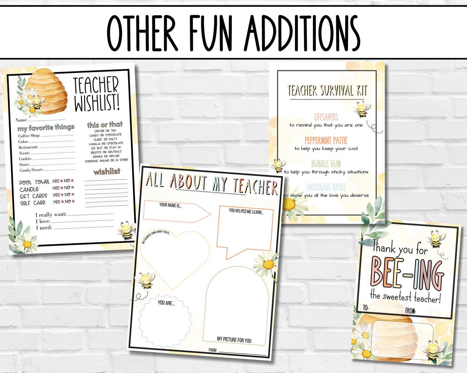 Honey Bee Theme Teacher Appreciation Week Itinerary & Printable Bundle ...