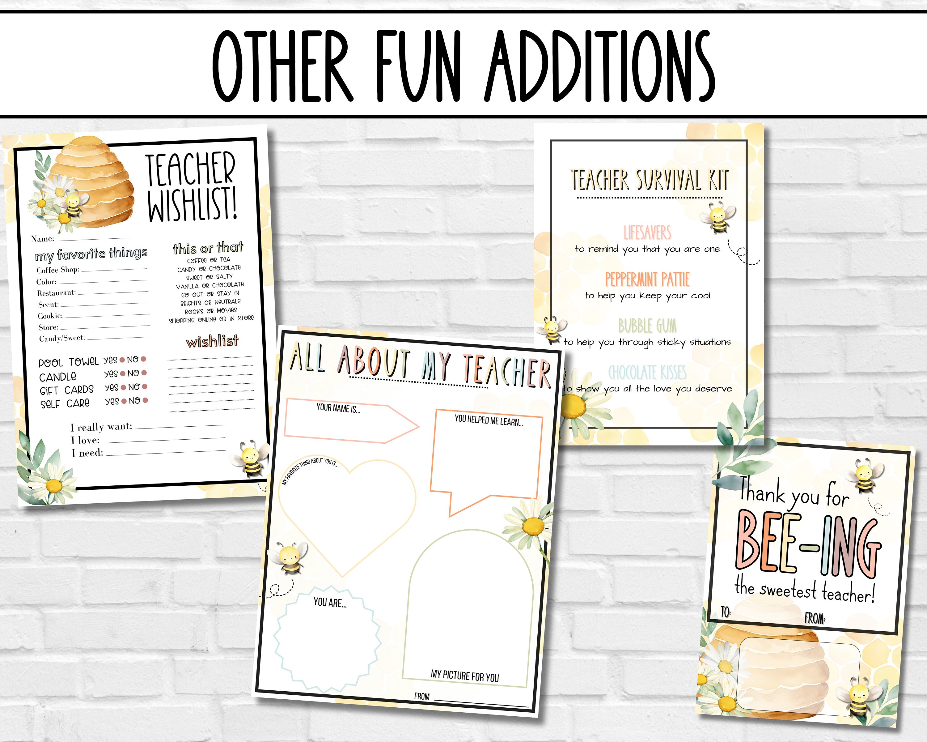 Honey Bee Theme Teacher Appreciation Week Itinerary & Printable Bundle ...