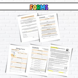 EDITABLE Essential Enrollment Daycare Forms and Templates | Preschool ...
