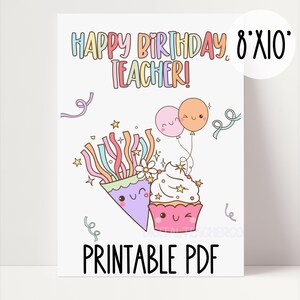 Cute Happy Birthday Treat Sign for Teacher | Teacher Appreciation Gift ...