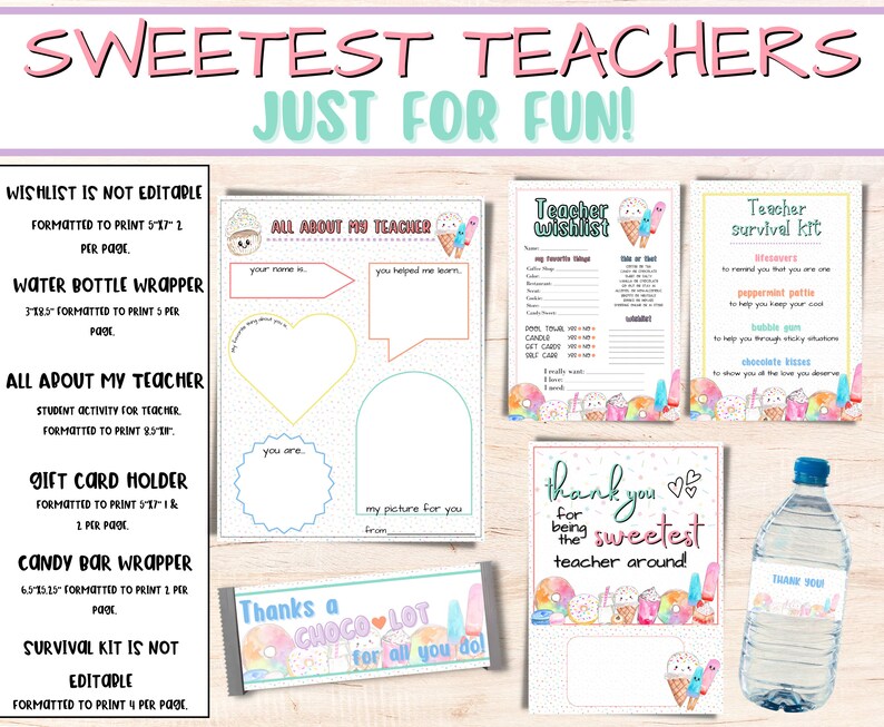 Sweet Treat Themed Teacher Appreciation Week Itinerary & Printable ...