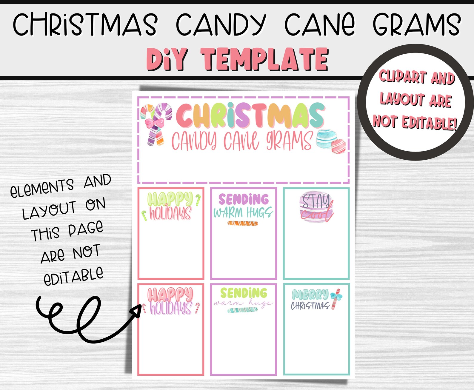 Candy Cane Gram School Fundraiser Flyer for PTA PTO Christmas Events ...