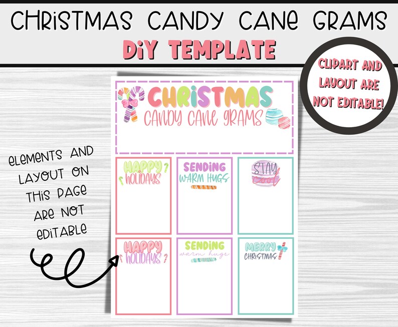 Candy Cane Gram School Fundraiser Flyer for PTA PTO Christmas Events ...