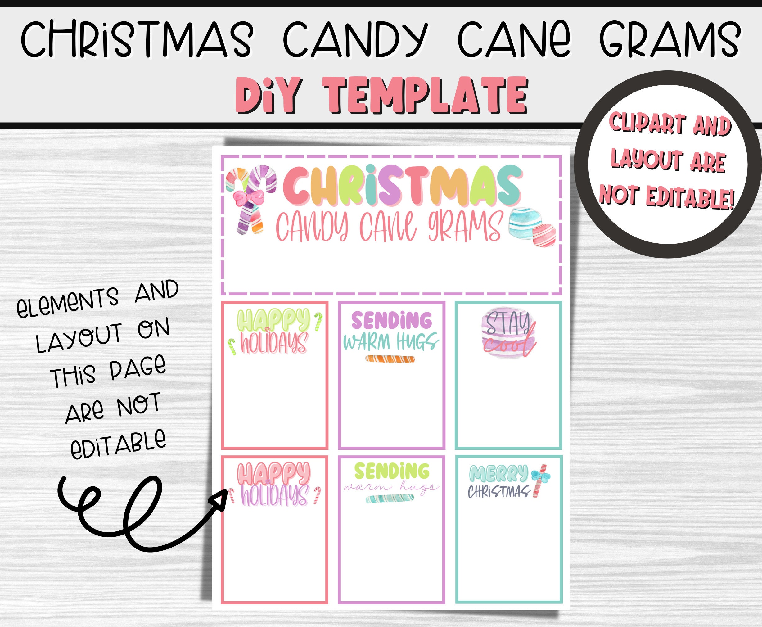 Candy Cane Gram School Fundraiser Flyer for PTA PTO Christmas Events ...