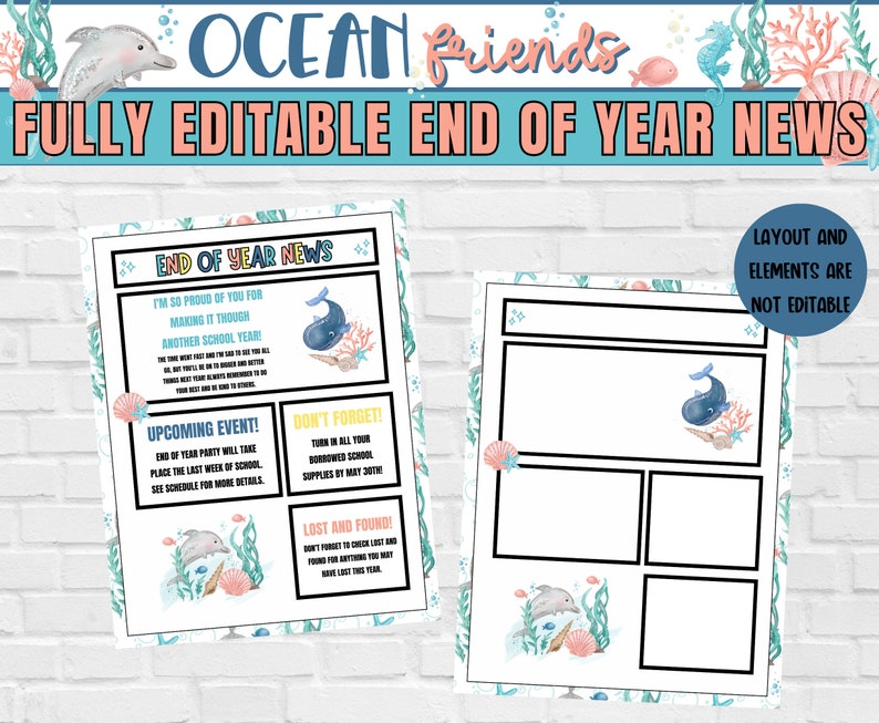 Ocean Theme End of School Year Kit | Teacher Kit | Preschool Diploma ...