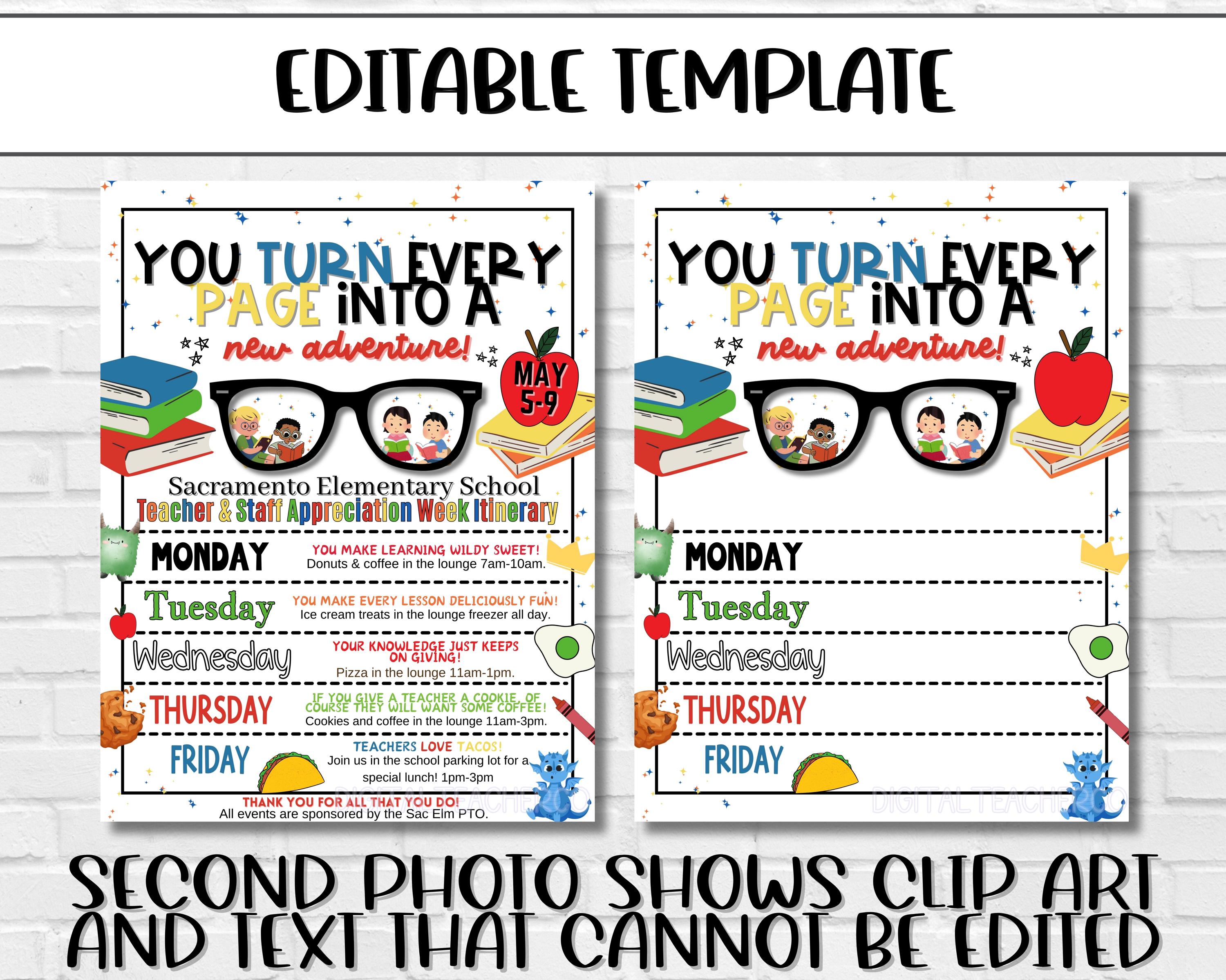 BOOK Theme Teachers Appreciation Week Kit | Teacher Appreciation ...
