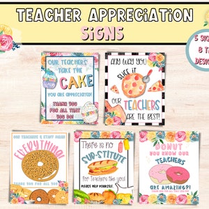 Teacher Appreciation Sign and Gift Tag Bundle | Printable DIY Grow ...