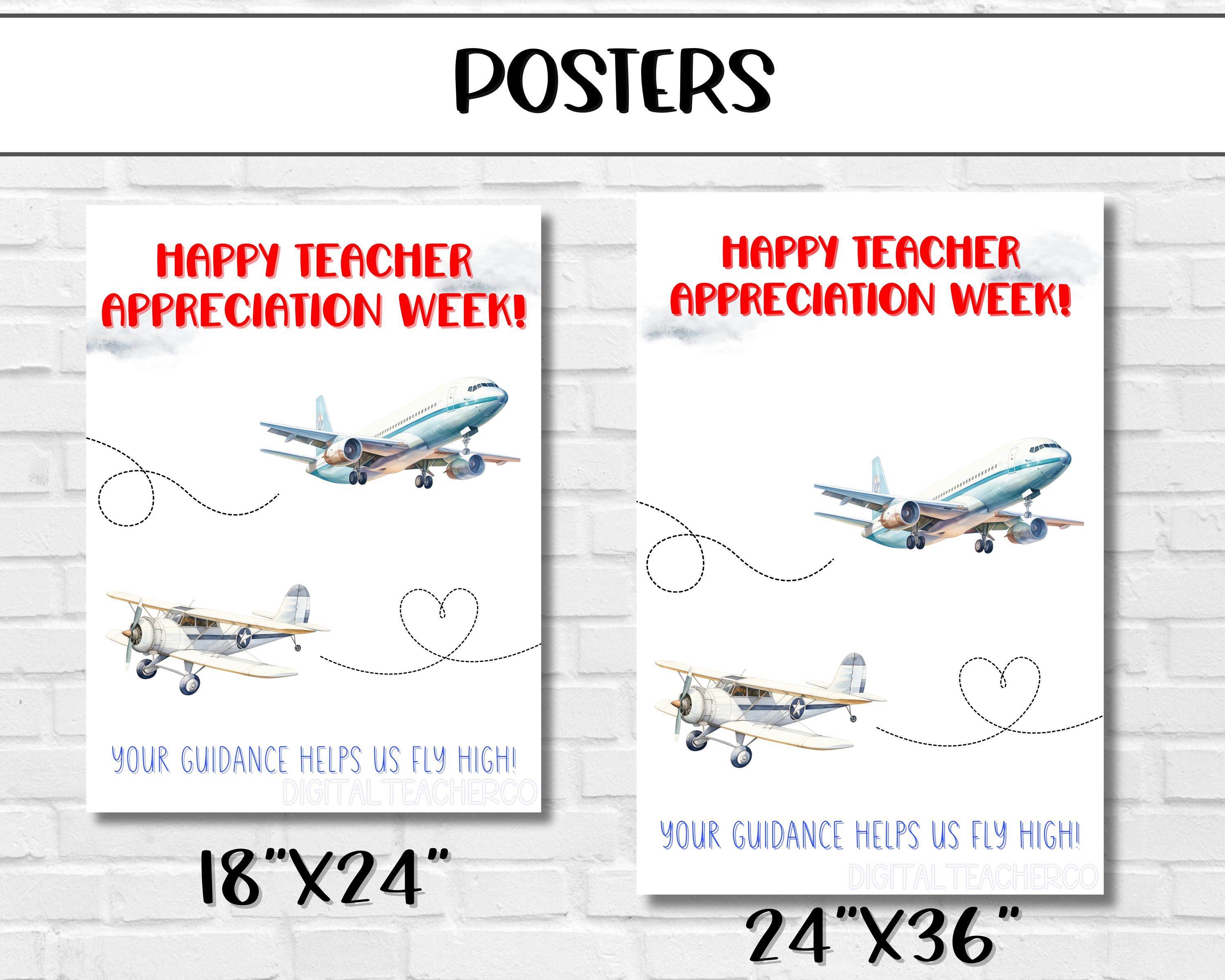 Plane and Travel Theme Teacher Appreciation Week Kit | Teacher ...