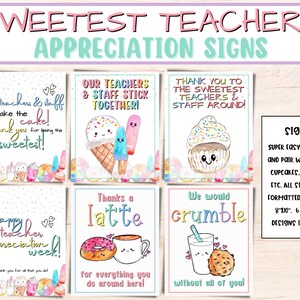 Sweet Treat Themed Teacher Appreciation Week Itinerary & Printable ...
