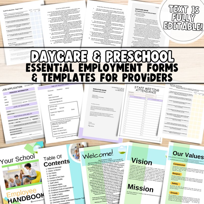 Daycare Forms - Etsy