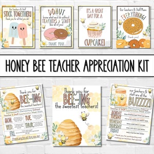 Honey Bee Theme Teacher Appreciation Week Itinerary & Printable Bundle ...
