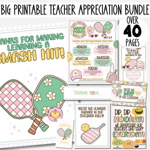 Pickleball Theme Teacher Appreciation Week Kit | Teacher Appreciation ...