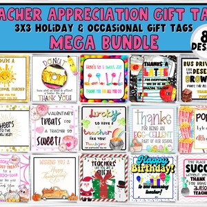 School STAFF & TEACHER Appreciation Gift Tag Bundle Printable Tags for ...