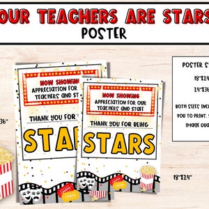 Movie Star Theme Teacher Appreciation Week Printable Editable Bundle ...