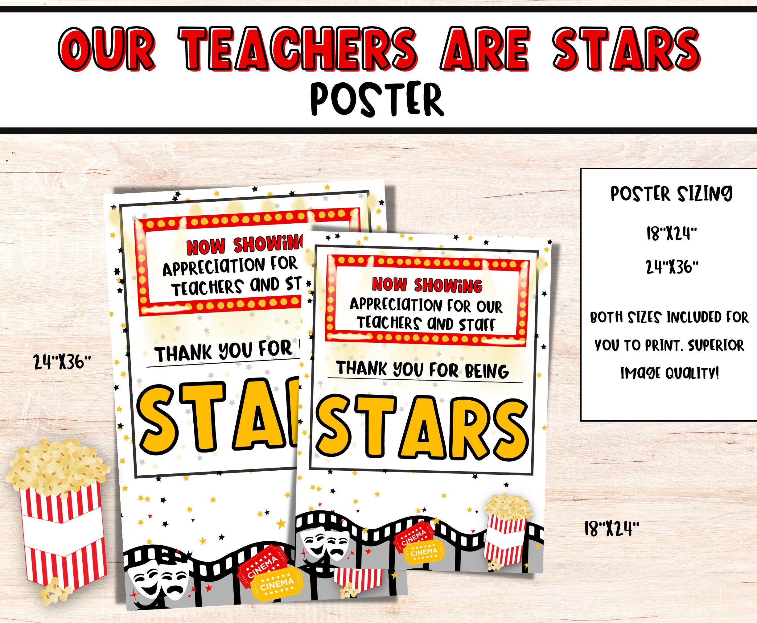 Movie Star Theme Teacher Appreciation Week Printable Editable Bundle ...