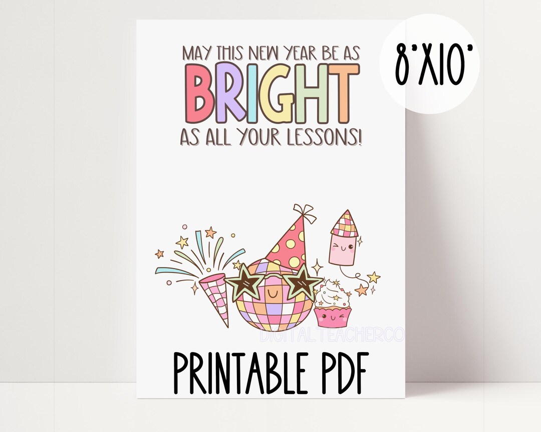 New Year Treat Sign for Teacher | Teacher Appreciation Gift | Group ...