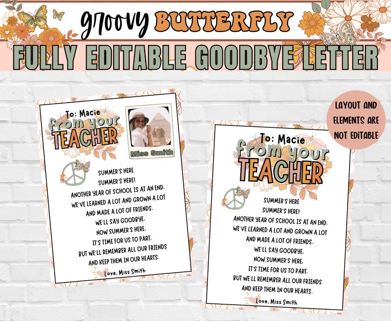 Groovy Butterfly End of School Year Kit Teacher Kit Preschool Diploma ...